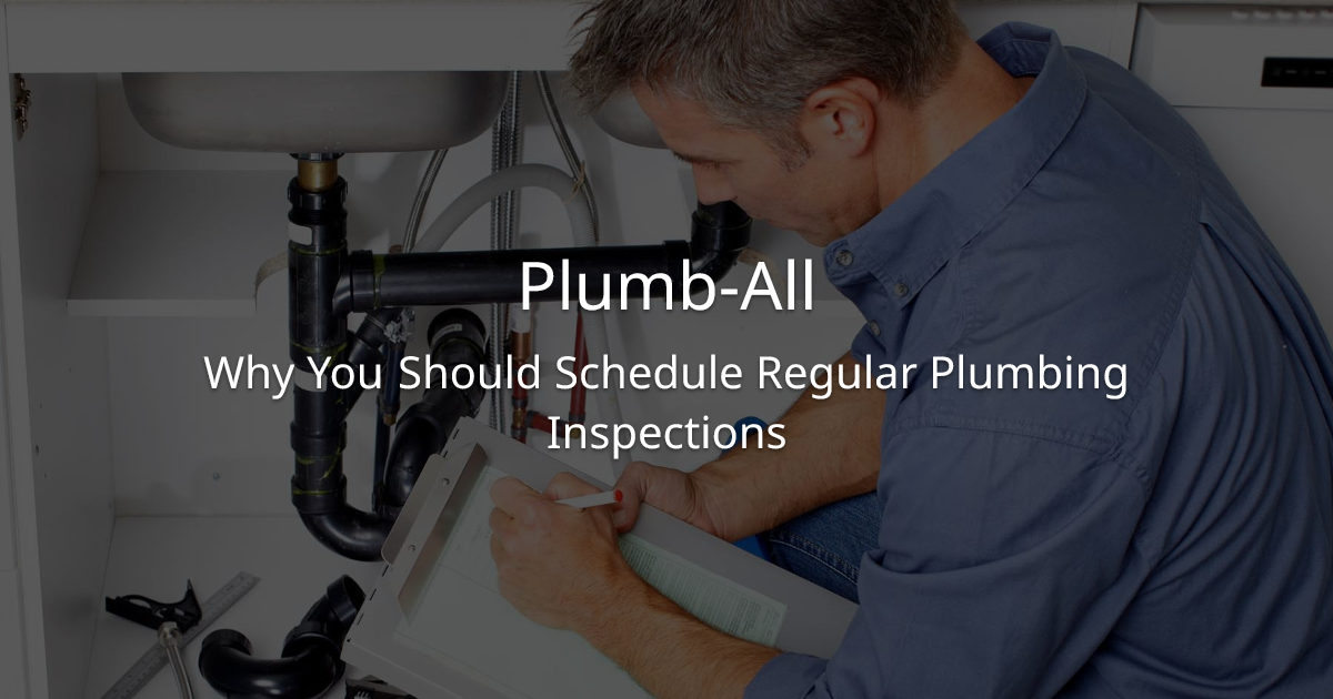 Plumb-All: Why You Should Schedule Regular Plumbing Inspections
